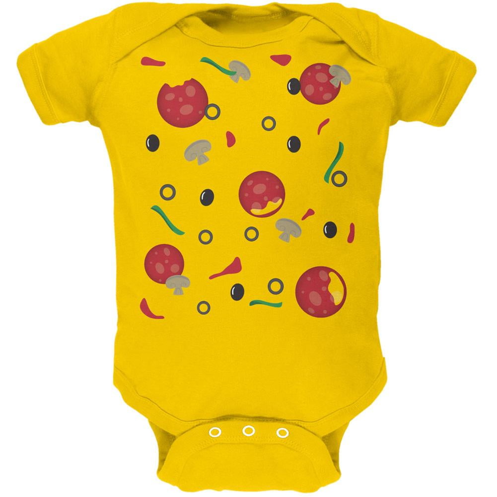 Halloween Pizza Costume Yellow Soft Baby One Piece - 0-3 months ...