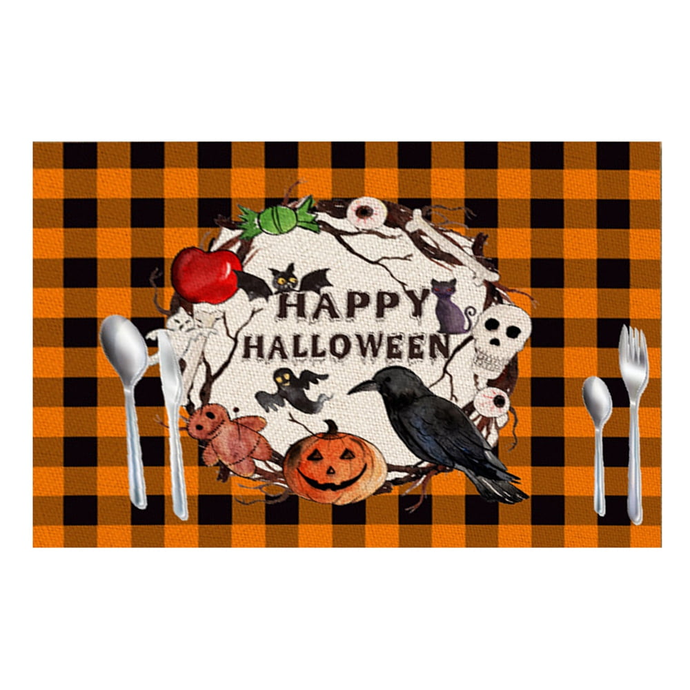 Halloween Placemats 1 Pack, Farmhouse Trick or Treat Kitchen Decor ...