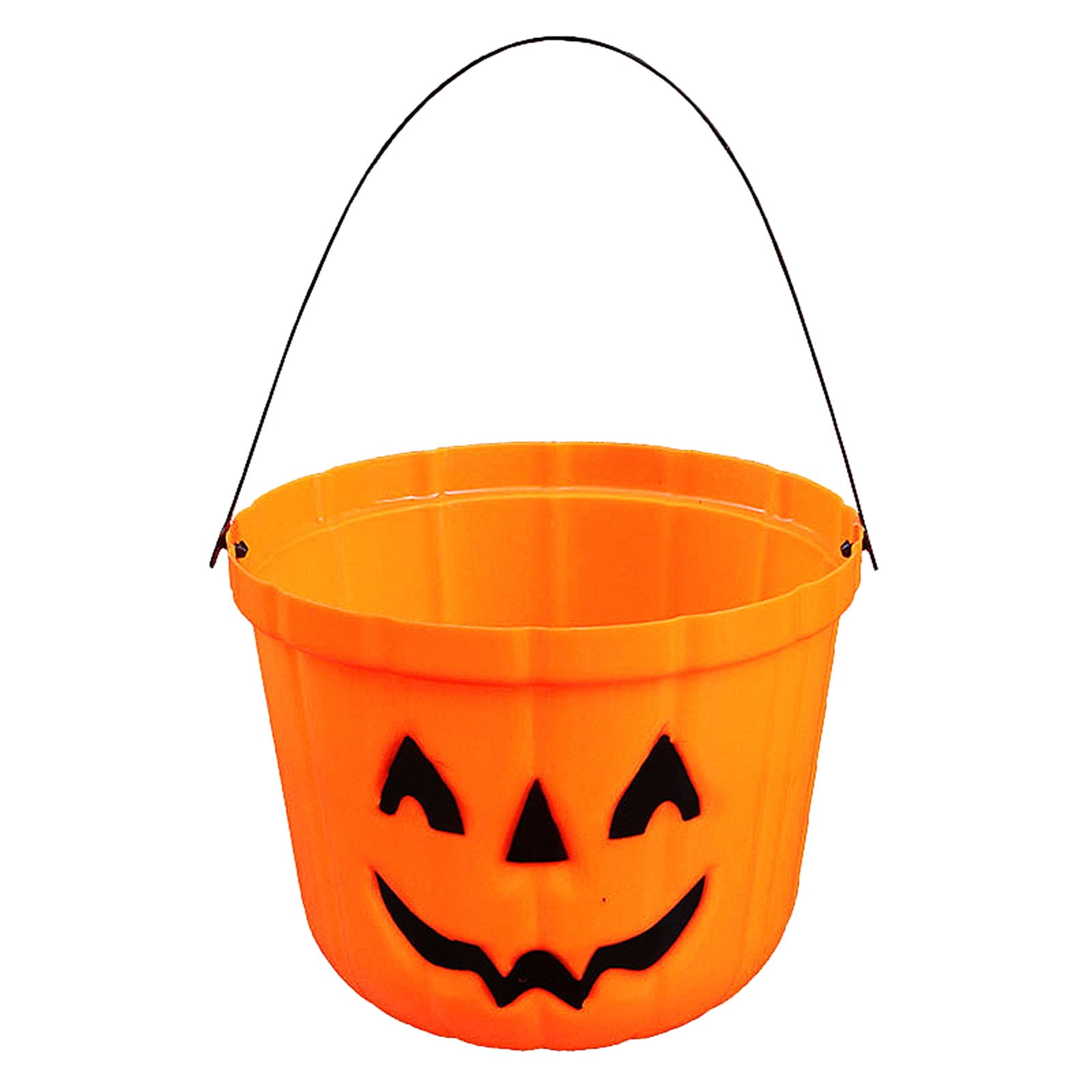 Halloween Plastic Pumpkin Jack Lantern Design Trick Or Treat Bucket