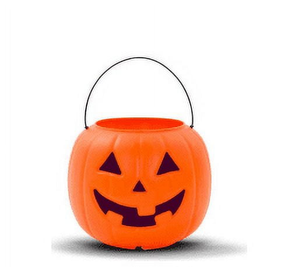Halloween Plastic Pumpkin Treat Pail Party Favor, Orange, 8", by Way To ...