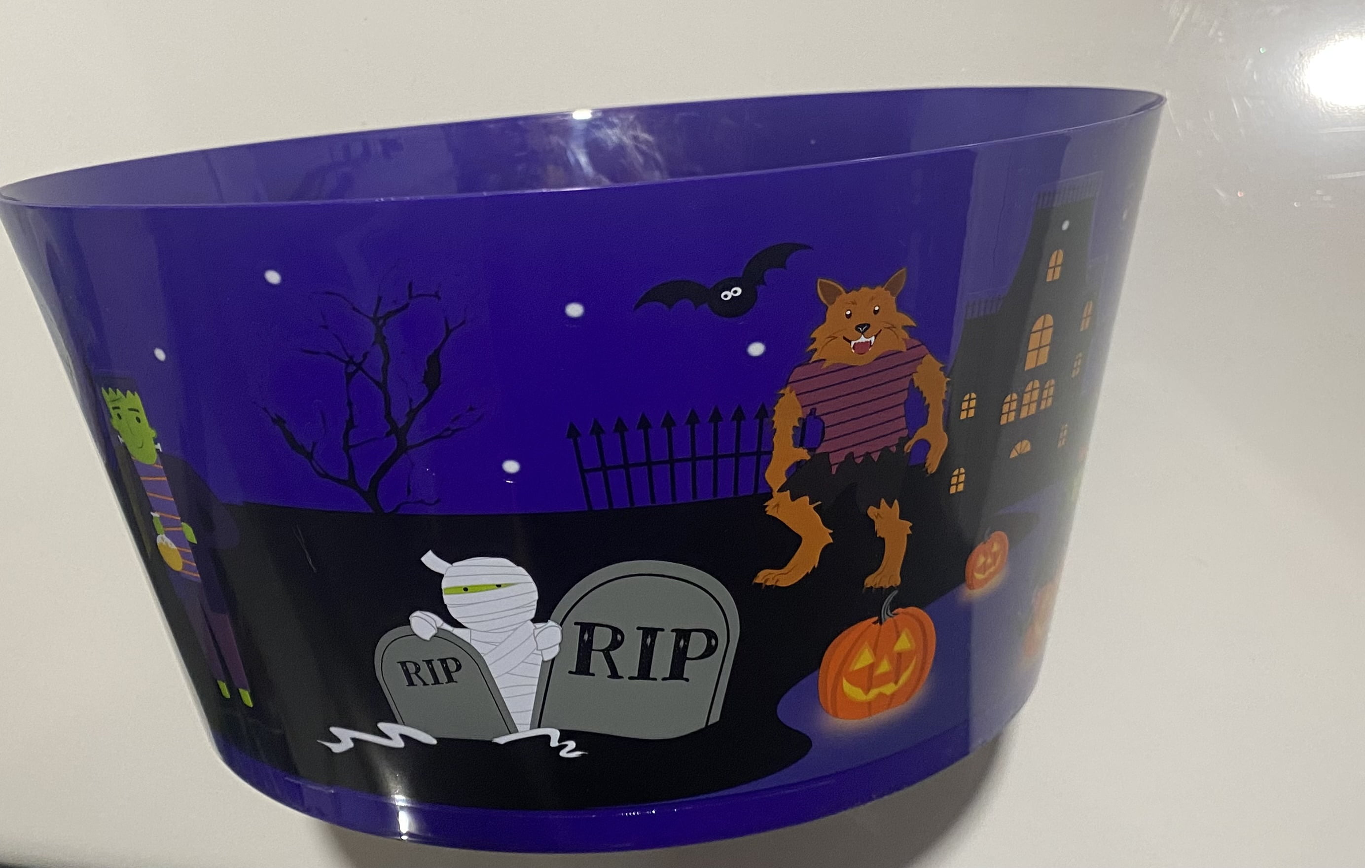 Halloween Plastic Trick Treat Candy Bowl Halloween Serving Bowl Tableware Halloween Party ...