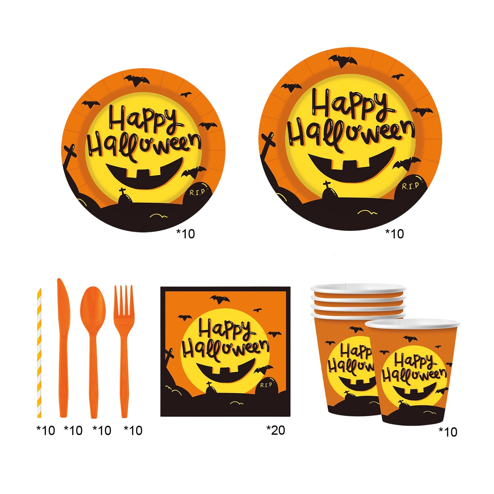 Halloween Plates,Halloween Party Decor,Halloween Themed Holiday Party ...