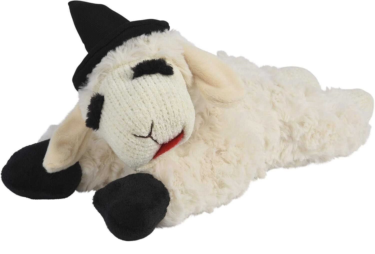 Halloween Plush Lamb Chop Dog Toy with Colored Witch Hat or Spooky ...