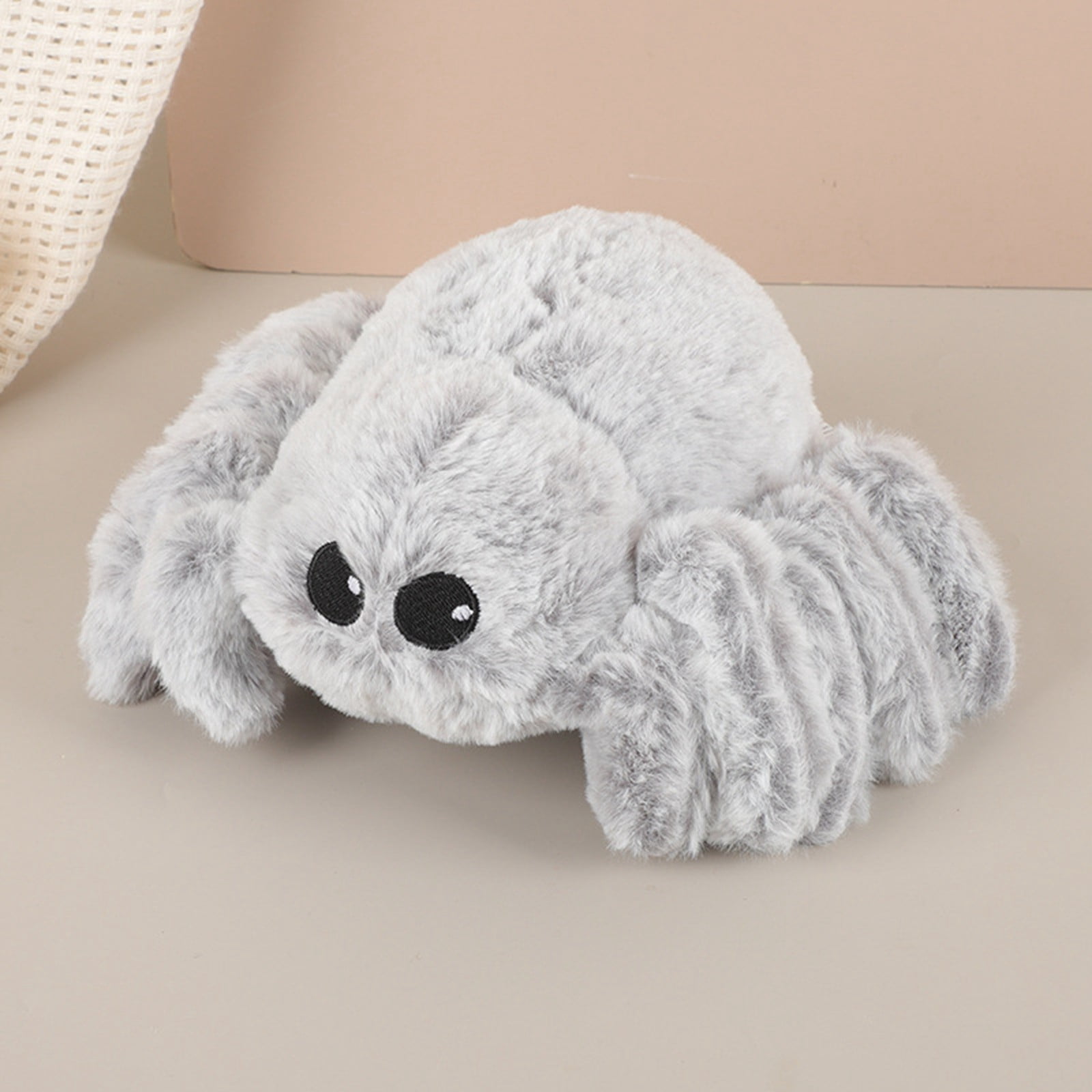 Halloween Plush Spider, Realistic Stuffed Crawling Creature, Soft Furry ...