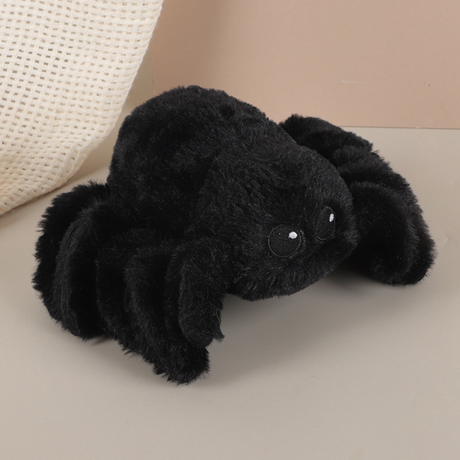 Halloween Plush Spider, Realistic Stuffed Crawling Creature, Soft Furry ...