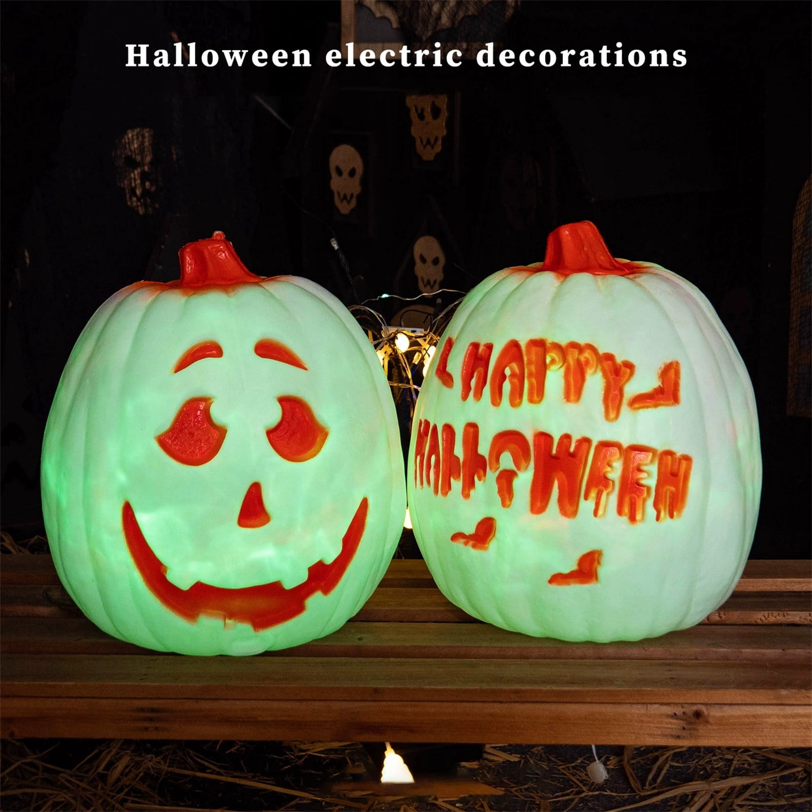 Halloween Plush Toys Color Changing Sound Control Pumpkin Light For ...