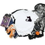 Halloween Pocket Size Shirt,Black Cat Halloween Shirt,Halloween Tshirt ...
