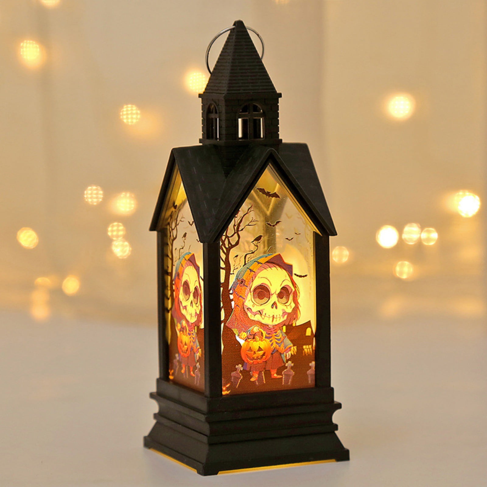 Halloween Portable Lanterns Orange Candle LED Halloween Lamp Lights ...
