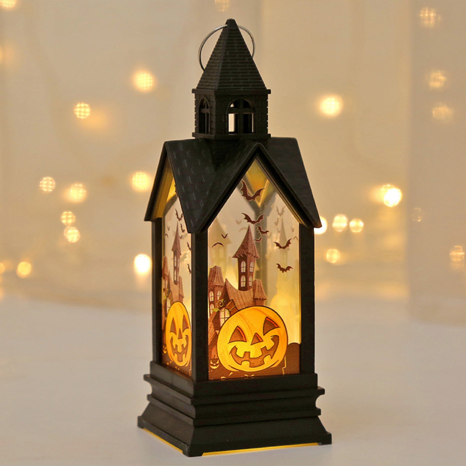 Halloween Portable Lanterns Orange Candle LED Halloween Lamp Lights ...