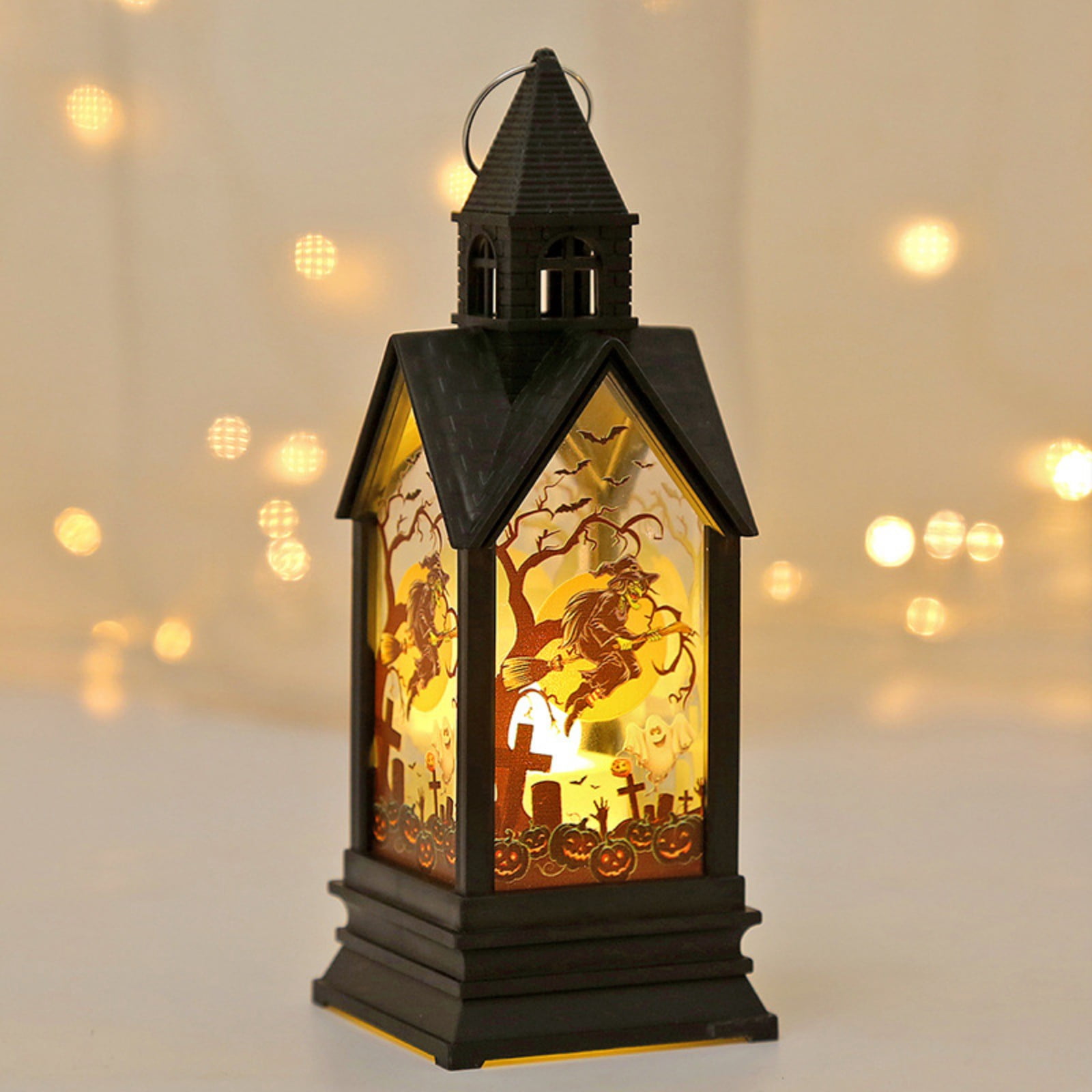 Halloween Portable Lanterns Orange Candle LED Halloween Lamp Lights ...