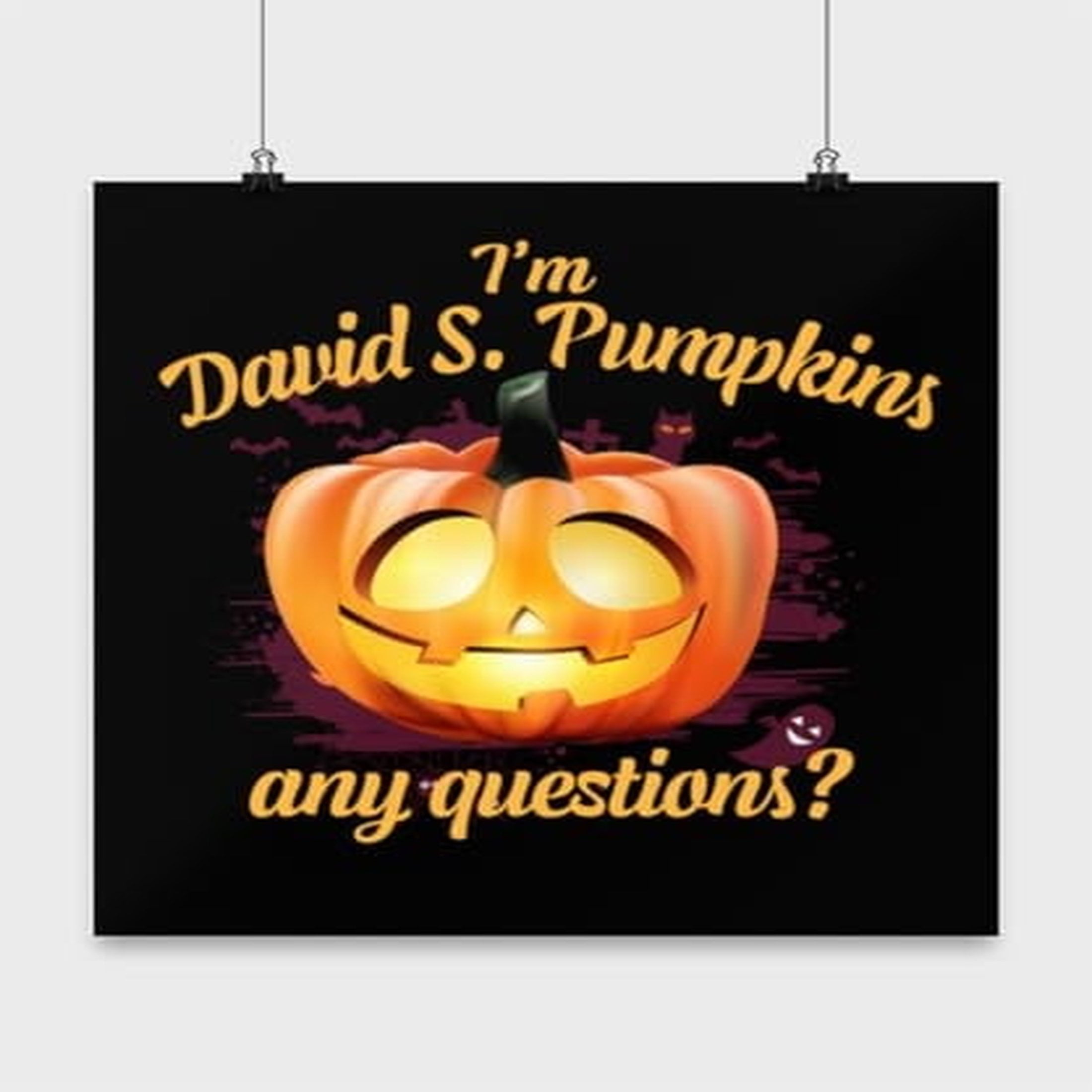 David S. Pumpkins Halloween Poster - Fun 13x13in Character Wall Art ...