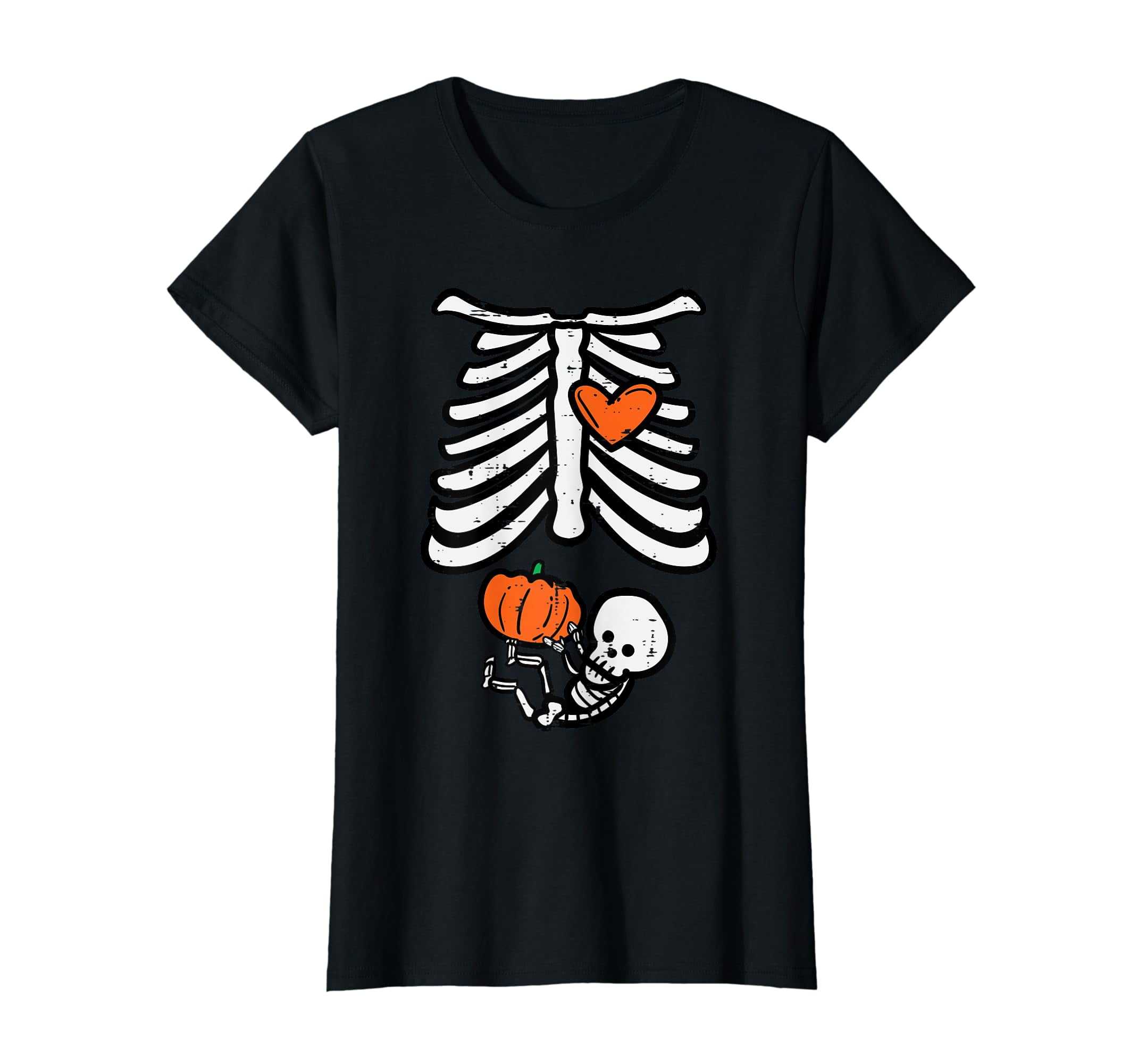 Halloween Pregnancy Skeleton Baby Announce Costume Women T-Shirt ...