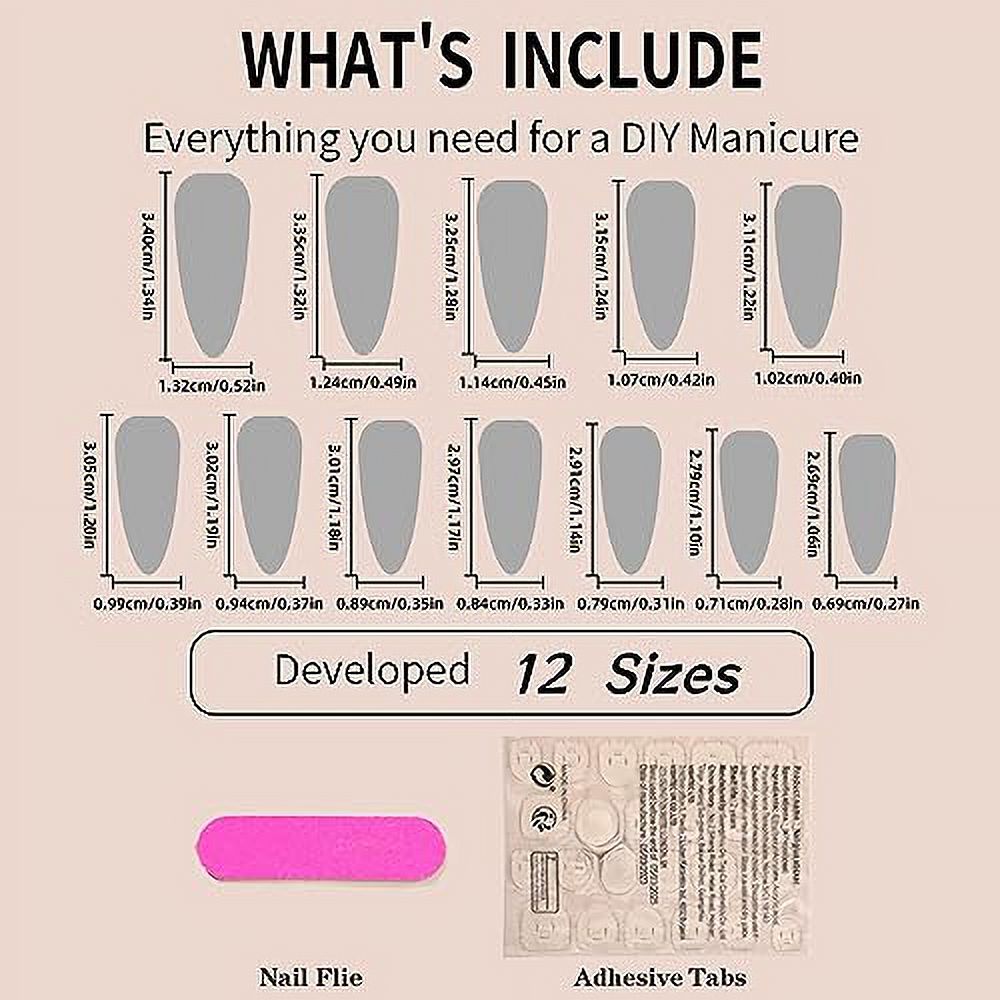 Halloween Press on Nails Long Fake Nails Black Stiletto Nails with ...