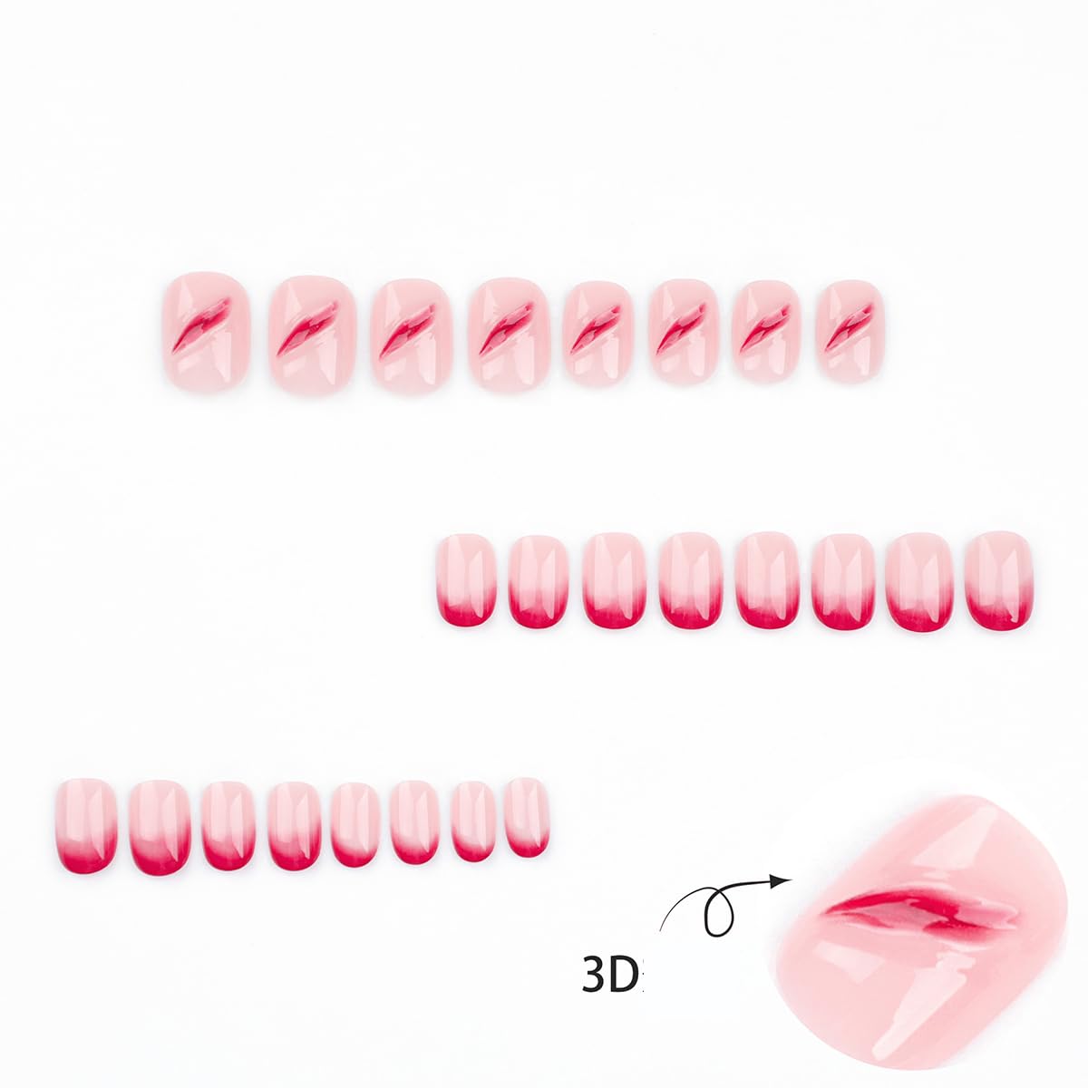 Halloween Press on Nails Short Square - Halloween Fake Nails Pink False ...