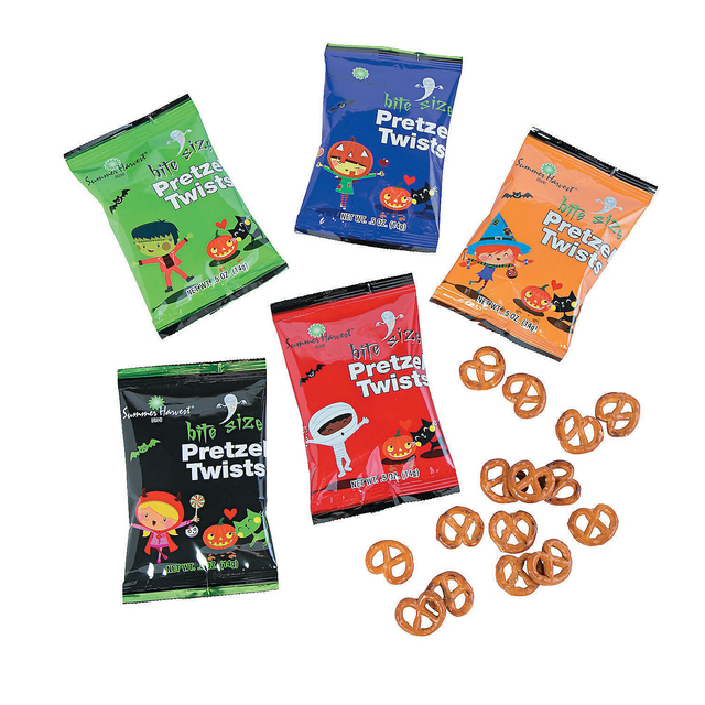 Halloween Pretzel Packets, Edibles, Halloween, 48 Packs 1 lb 8 oz ...