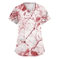 Halloween Printed Scrubs for Women, Cartoon Pattern V Neck Short Sleeve ...