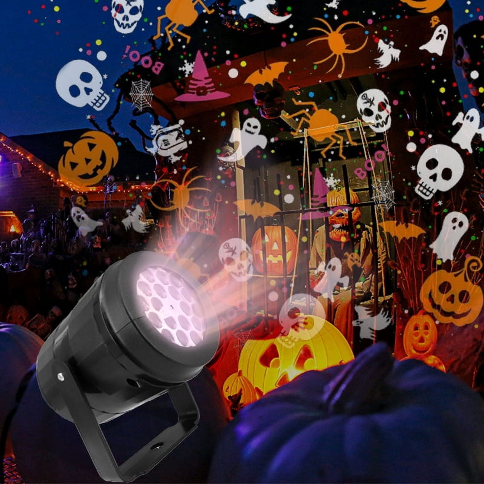 Halloween Projector Lights, 360° Rotation Laser Projector 16 types ...
