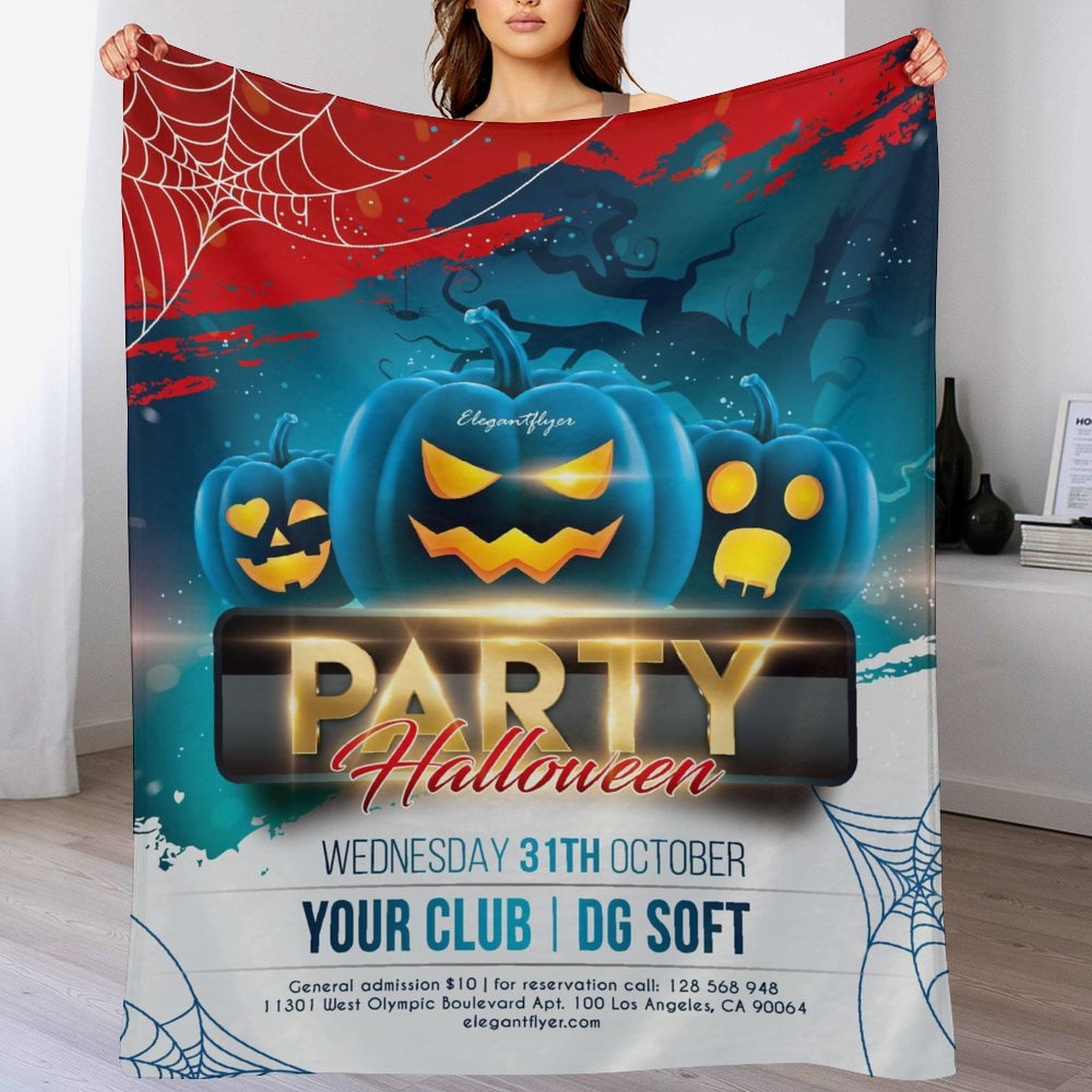 Halloween Promotional Poster (34) Throw Blanket- Soft, Decorative ...