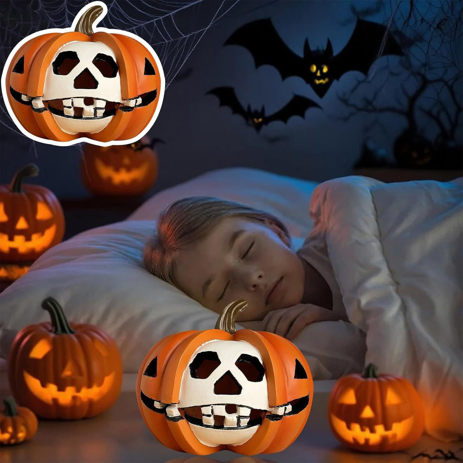 Halloween Prop Pumpkins for Halloween with Gold Lines, Small Jack O ...