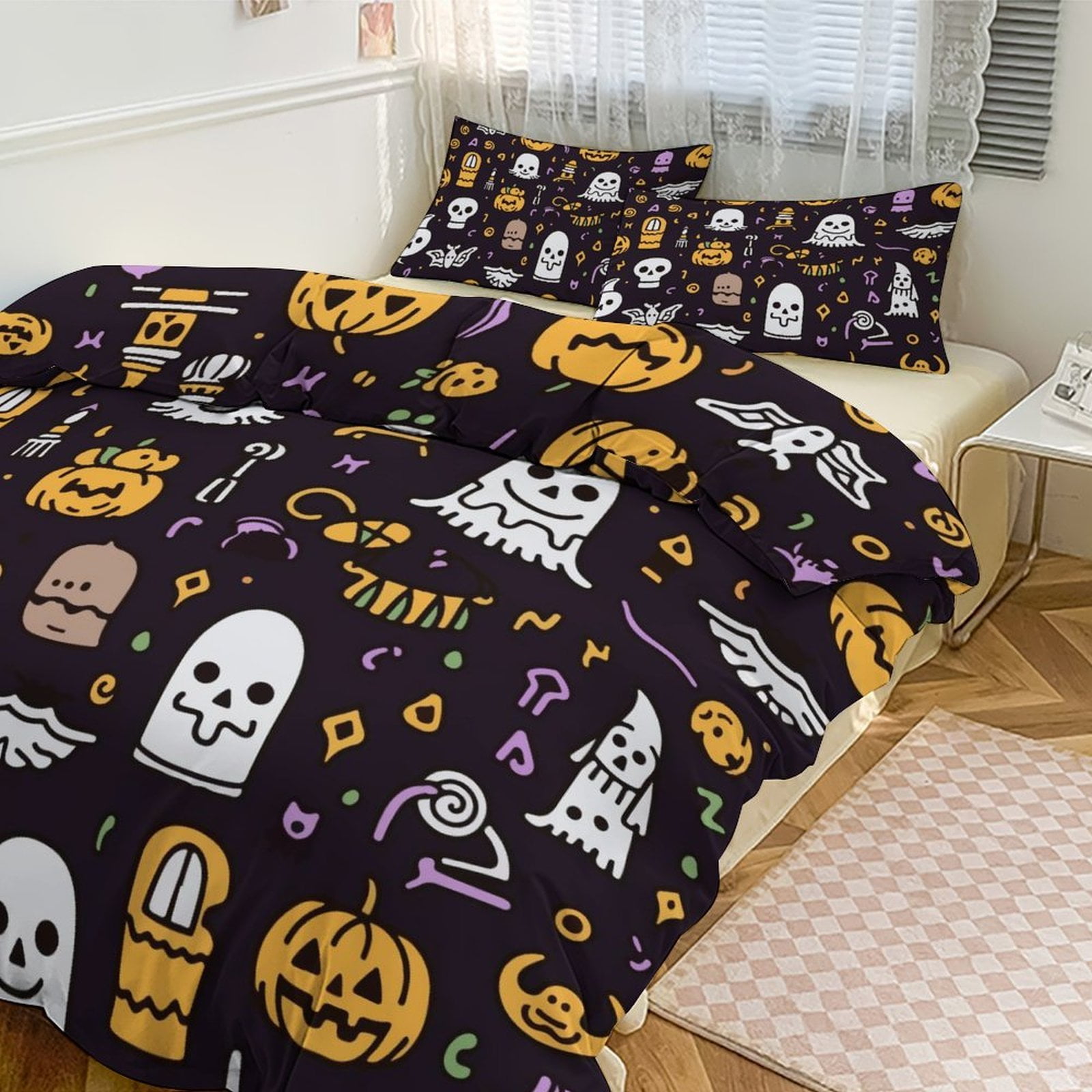 Halloween Pumpkin Bedding Set Halloween Decor For Indoor Room Decor ...