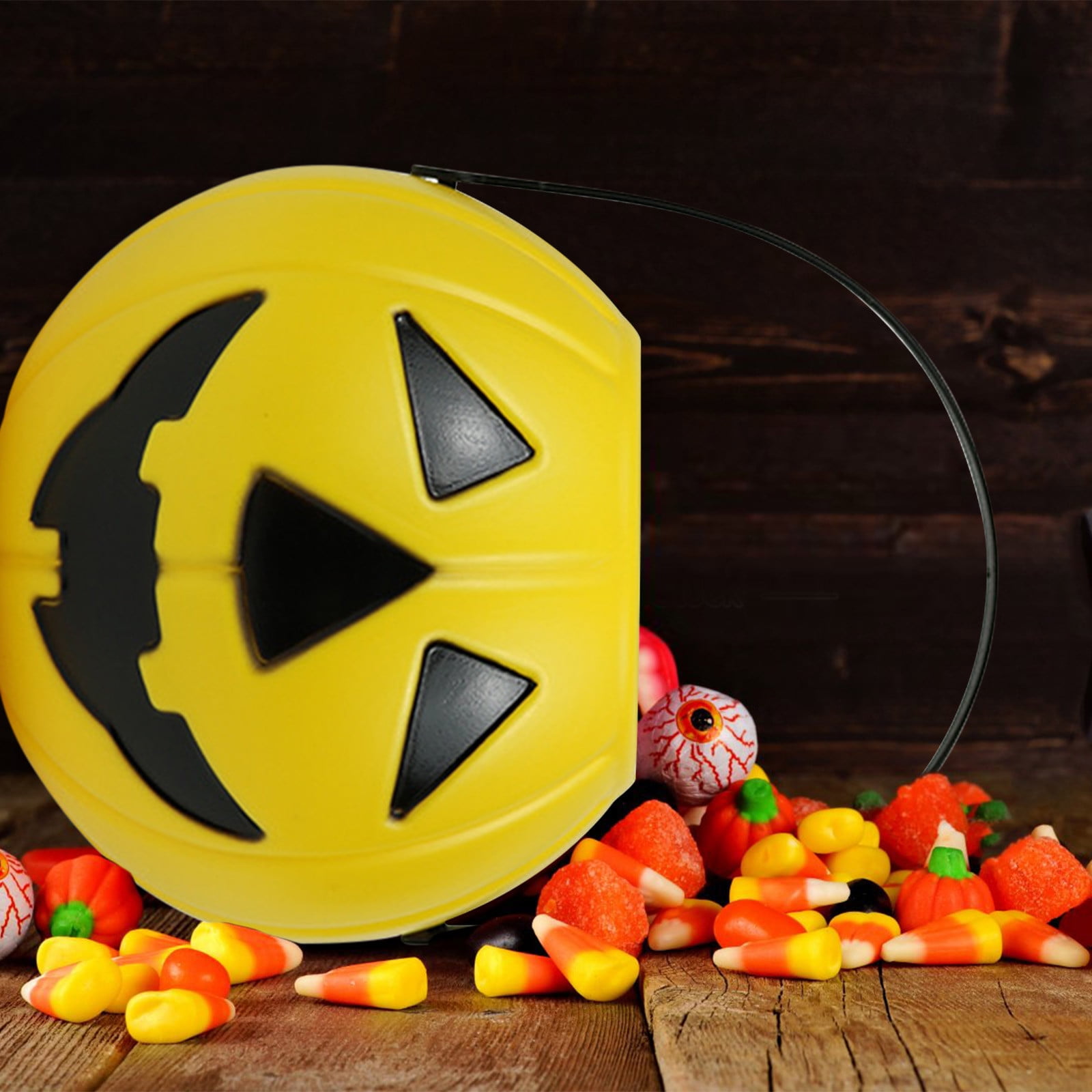 Halloween Pumpkin Candy Bucket with Handles Trick or Treat Candy Holder ...