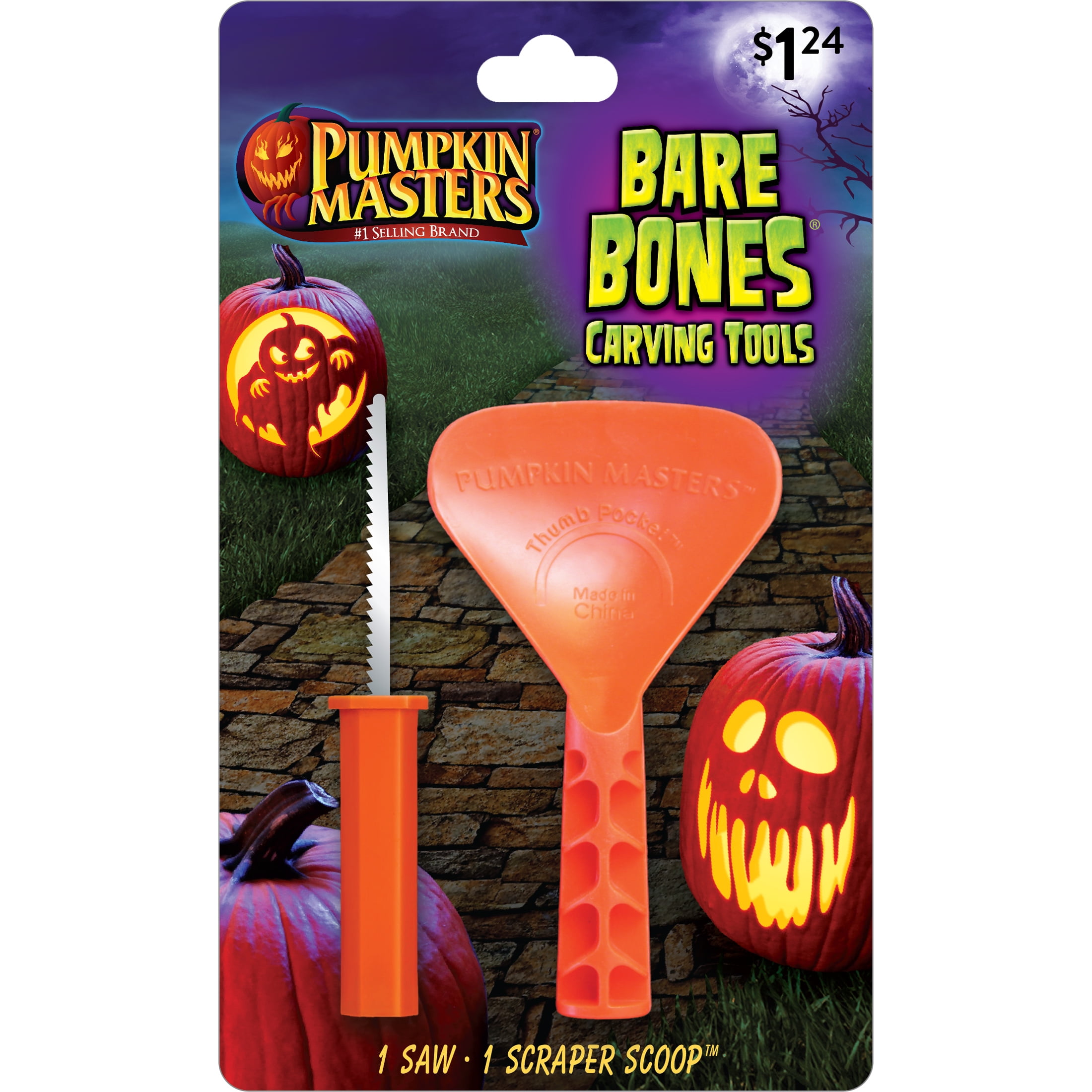 Halloween Pumpkin Carving Kit, Bare Bones, 2 Pieces, by Pumpkin Masters ...