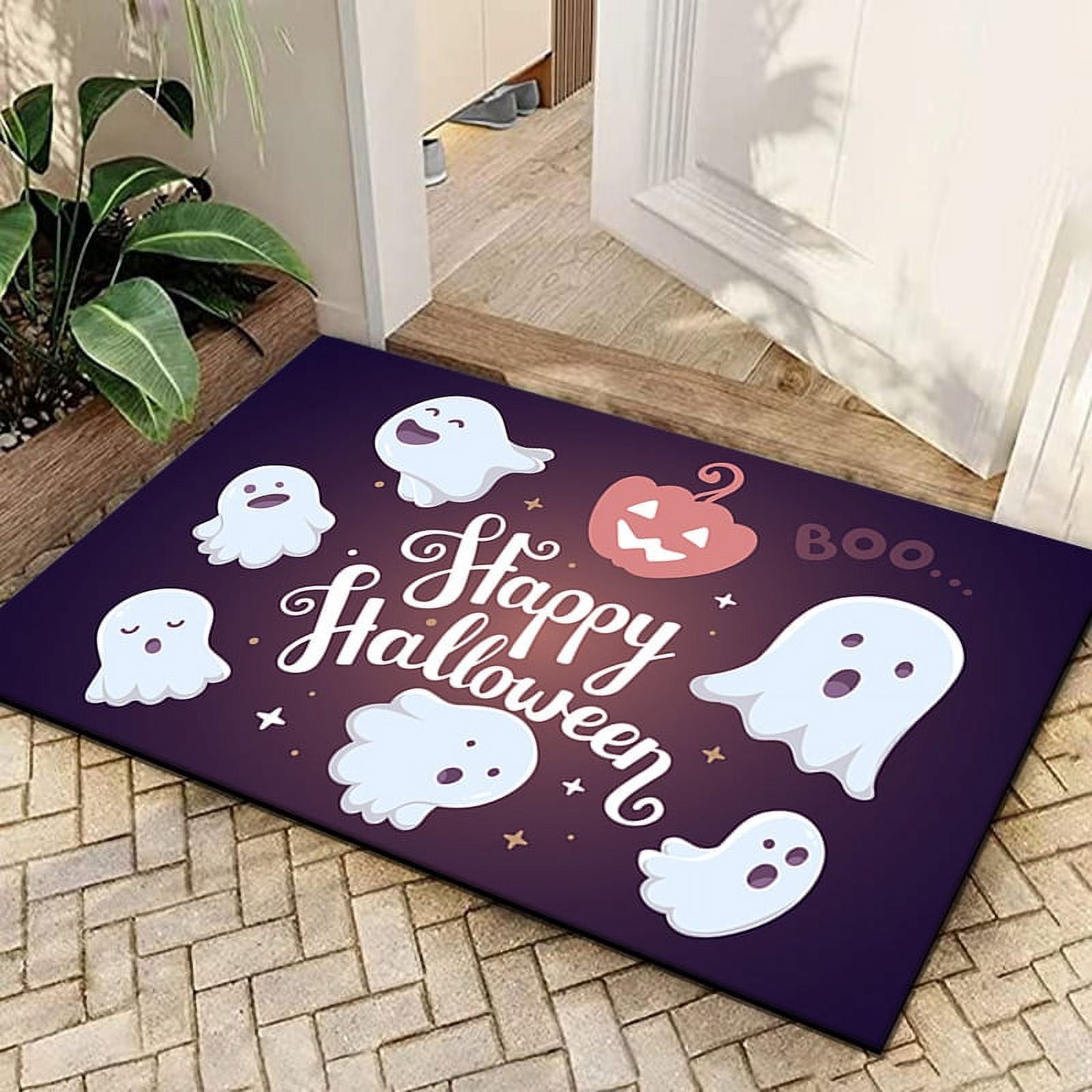 Halloween Pumpkin Castle Entrance Doormat Home Decor Kitchen Hallway ...