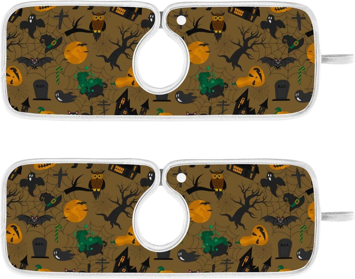 Halloween Pumpkin Cat Sink Splash Guard for Faucet 2 Packs Faucet ...