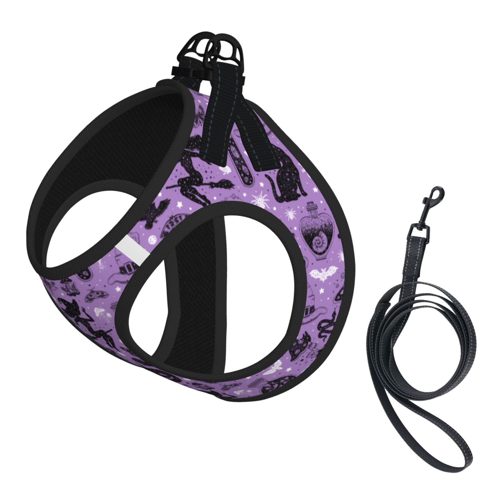 Halloween Pumpkin Cat Witch Potion Scary Spooky Pet Leash Vest Small ...