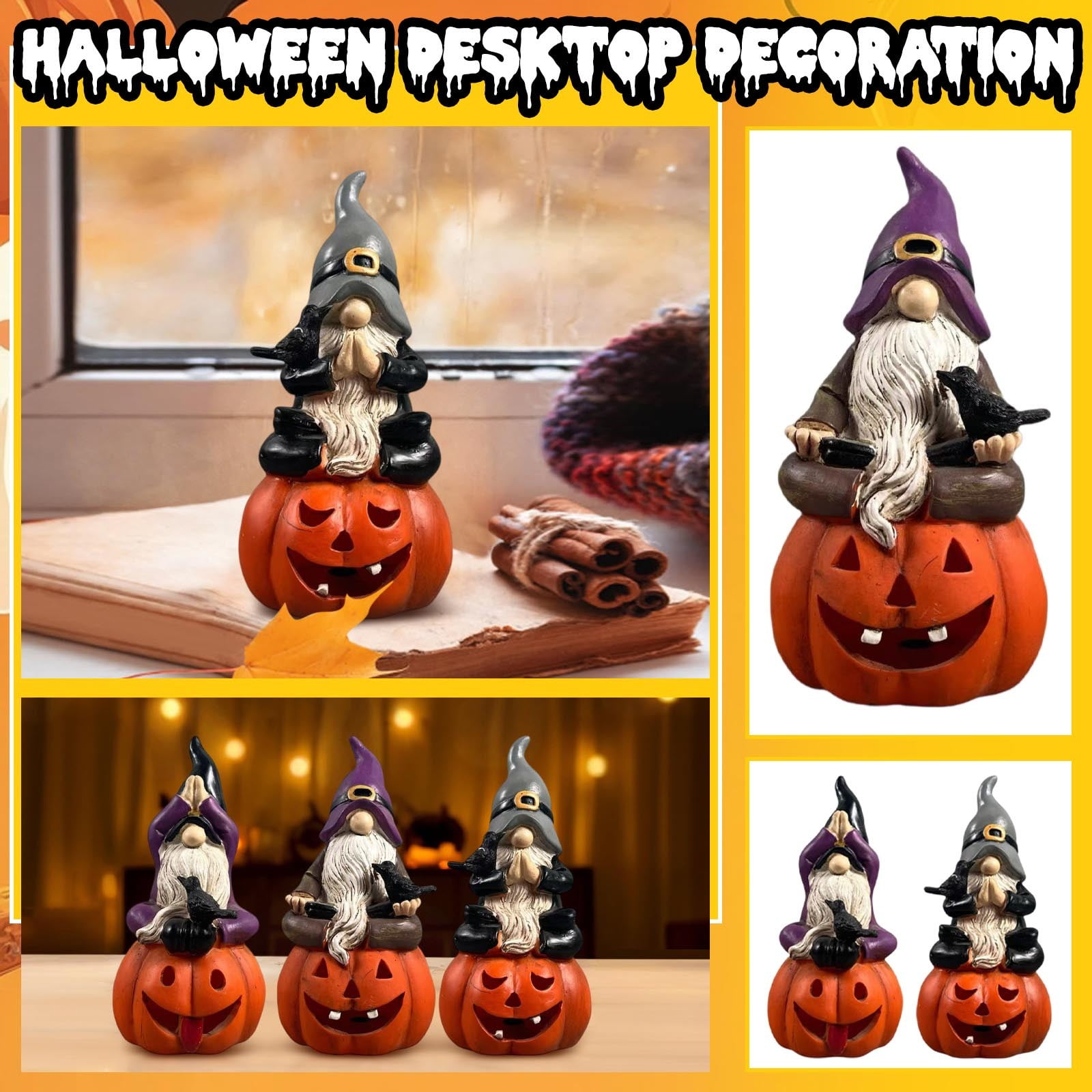 Halloween Pumpkin Decorations Halloween Ghostface Pumpkin Resin Dwarf ...
