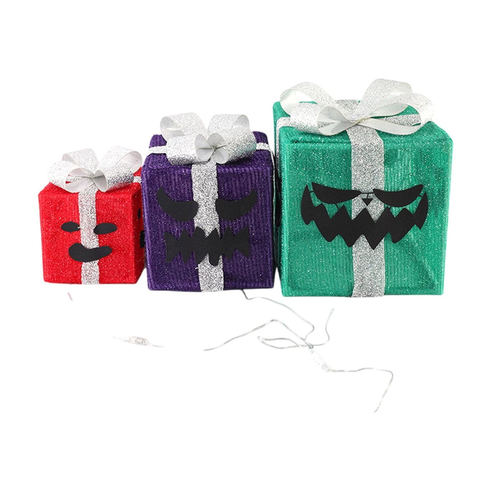 Halloween Pumpkin Decorations Lighted Gift Boxes, Shaped Pumpkin Lights ...
