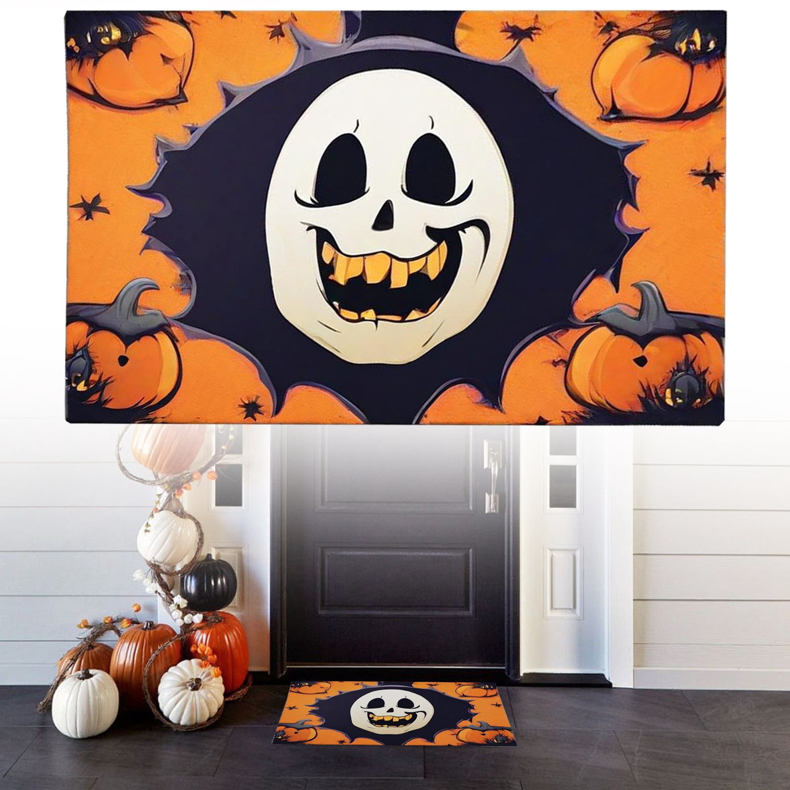 Halloween Pumpkin Doormat Decoration,40*60cm Fall Outdoor Front Door ...