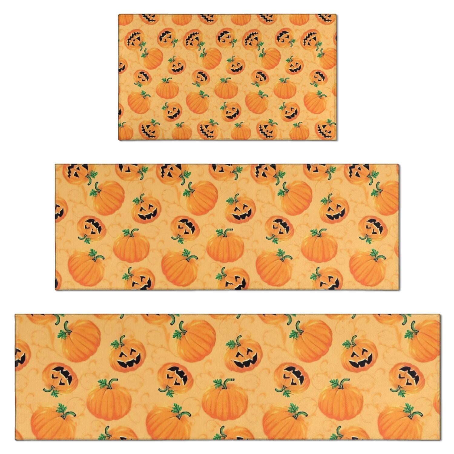 Halloween Pumpkin Duo Pattern Kitchen Rugs Sets Of 3,Kitchen Runner ...