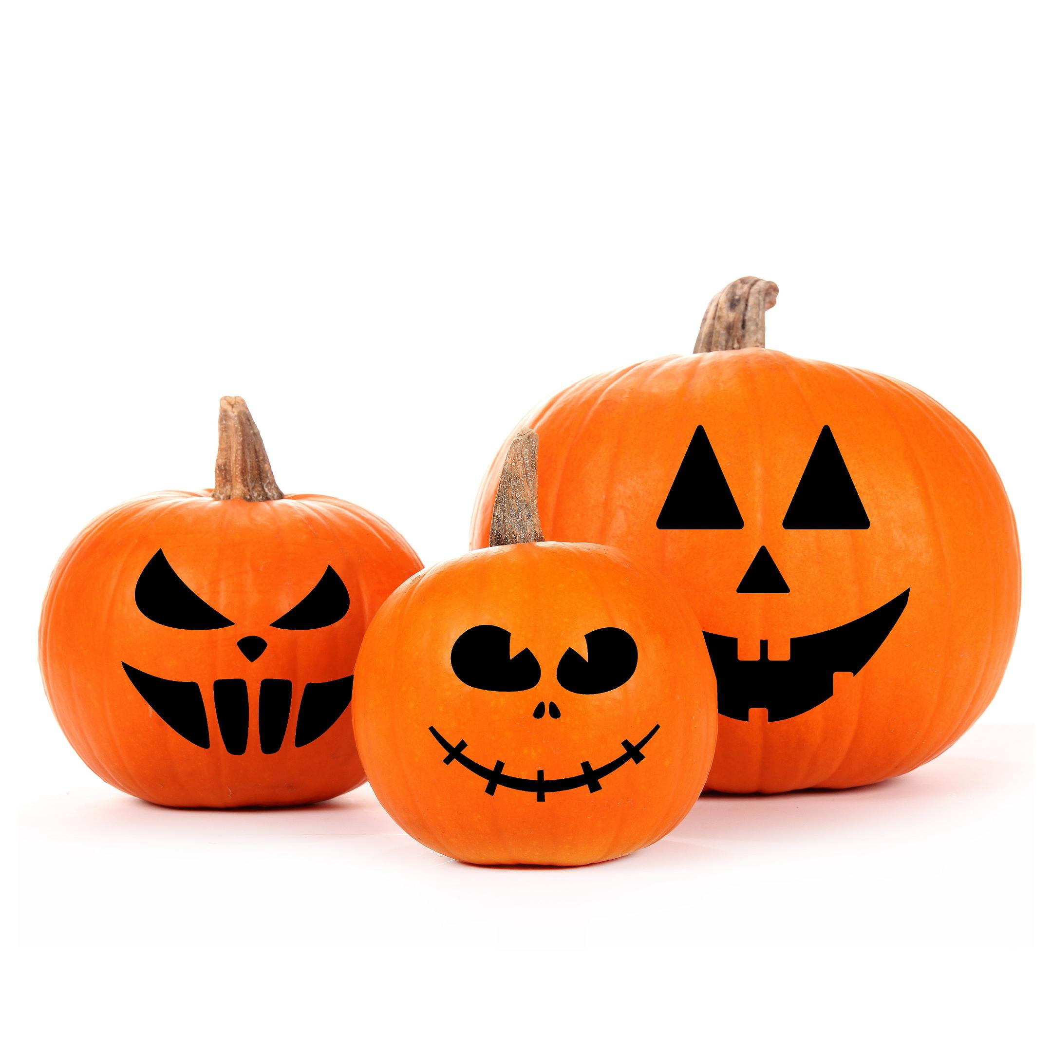 Halloween Pumpkin Face Carving Vinyl Sticker Decorating Kit Self ...