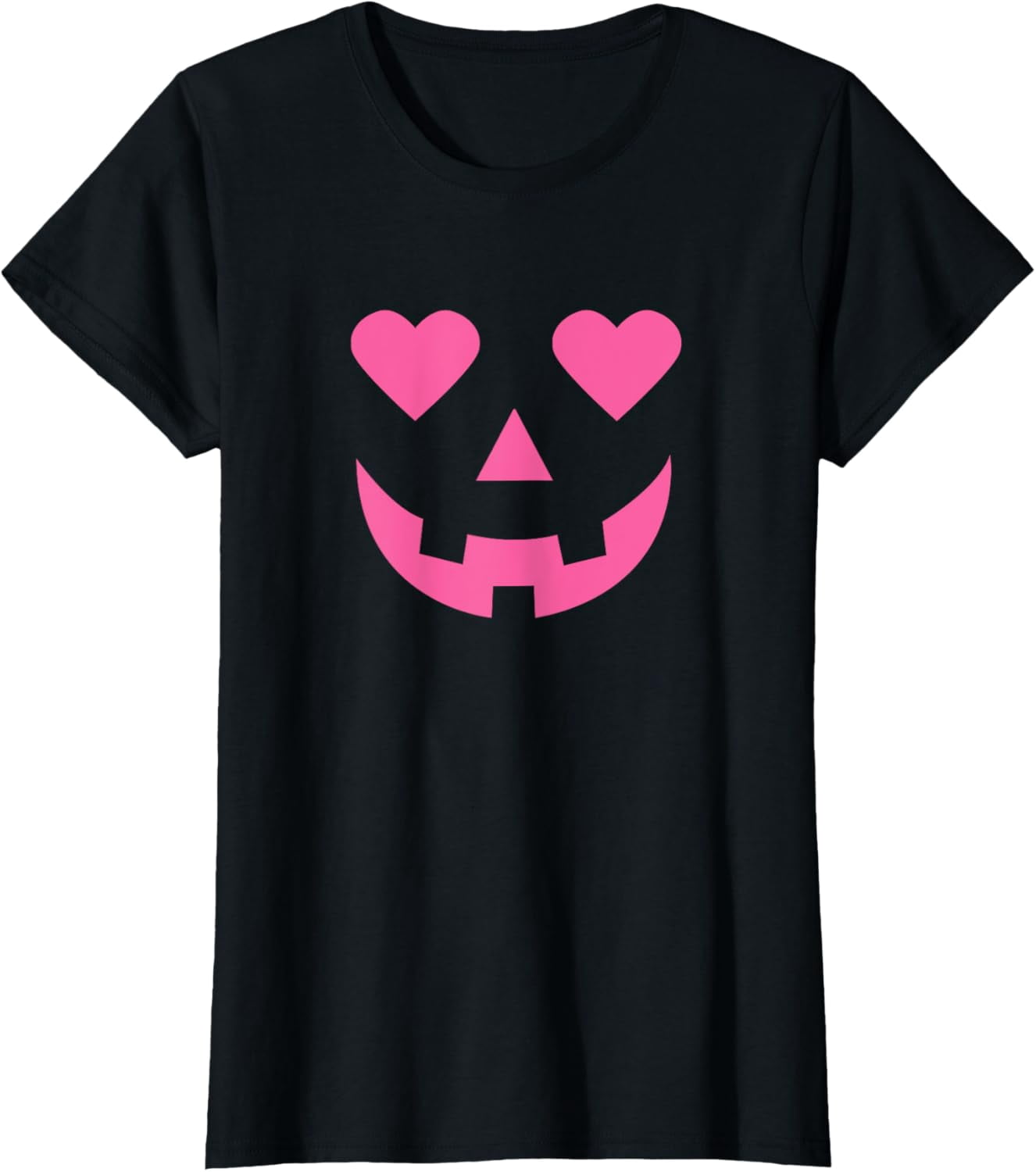 Halloween Pumpkin Face Pink Color Heart Eyes Jack O Lantern T-Shirt ...