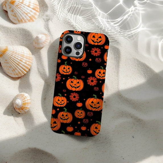 Halloween Pumpkin Fall Floral Phone Case Gift for 17 16 15 14 13 12 11 ...