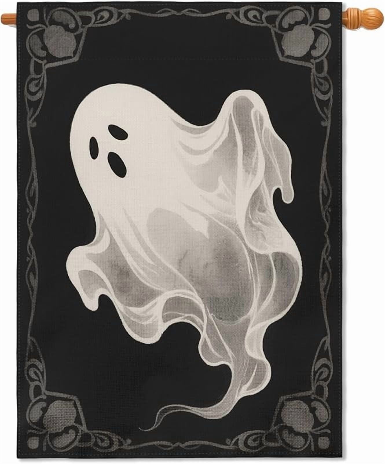 Halloween Pumpkin Garden Flag 12x18 Inch Ghost Spider Web Scary ...