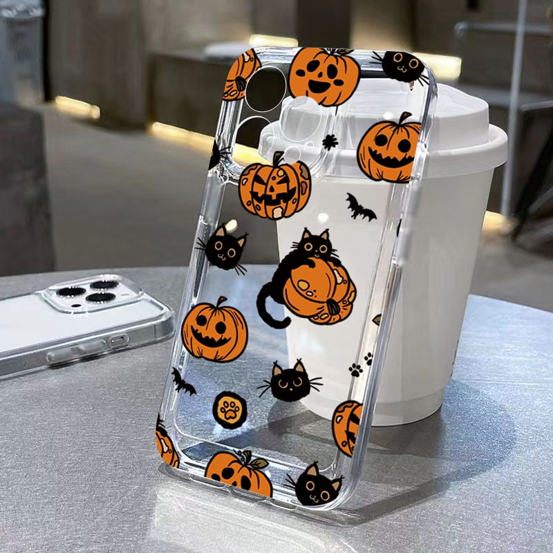 Halloween Pumpkin Ghost Bat Pattern Clear Case For Samsung Galaxy A15 ...