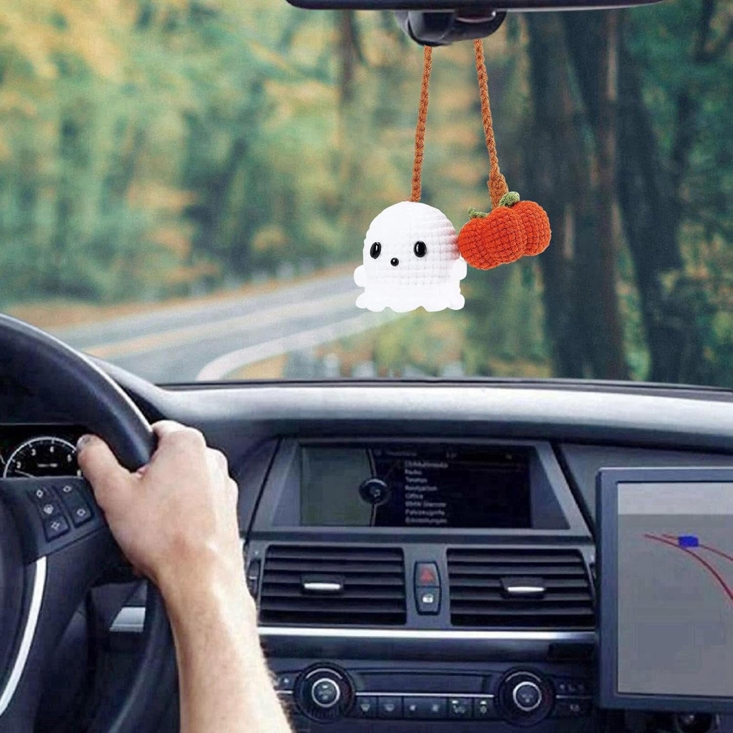 Halloween Pumpkin and Ghost Cars Pendant, Halloween Ghost Car ...