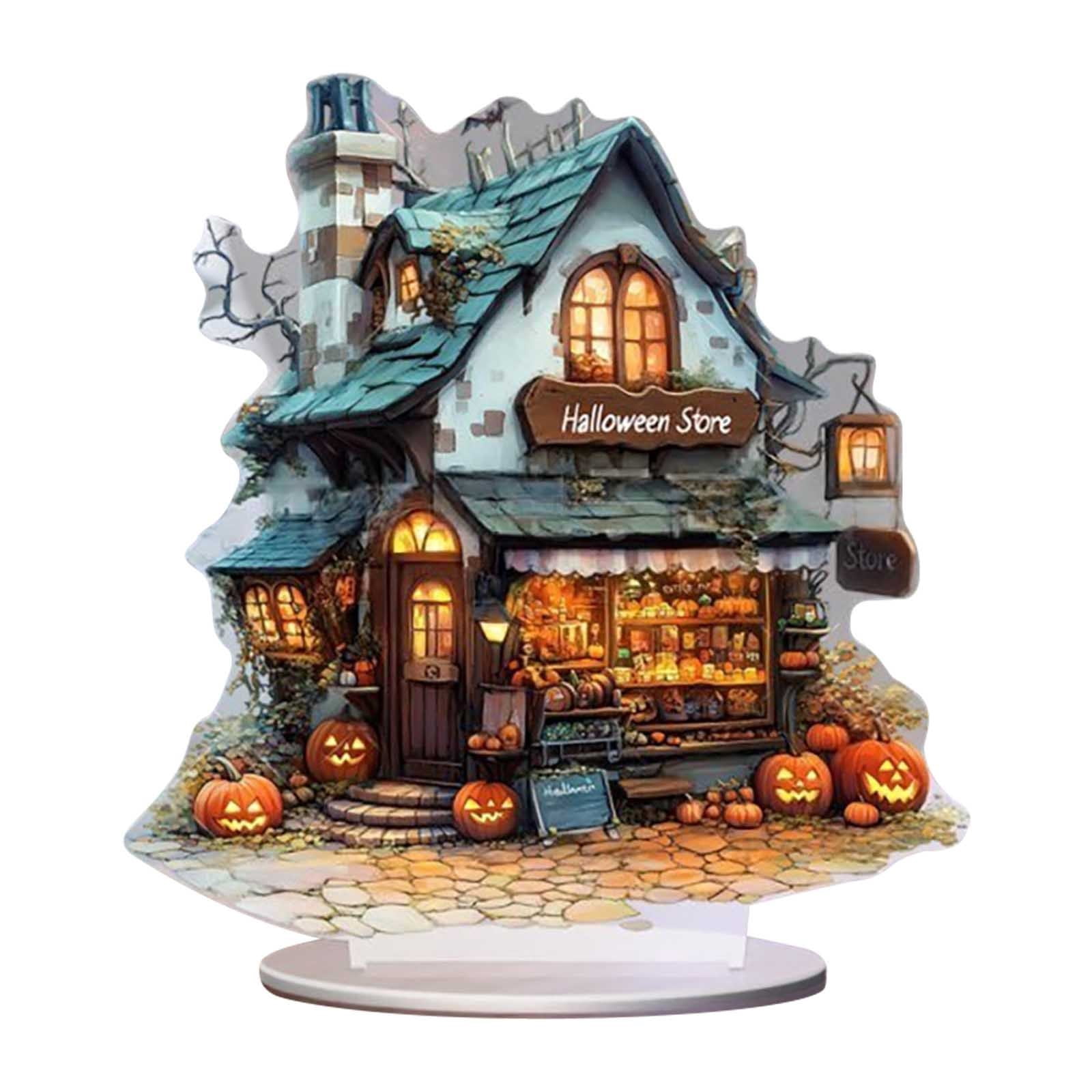 Halloween Pumpkin Ghost House 2D Acrylic Ghost Ornaments Bedroom ...
