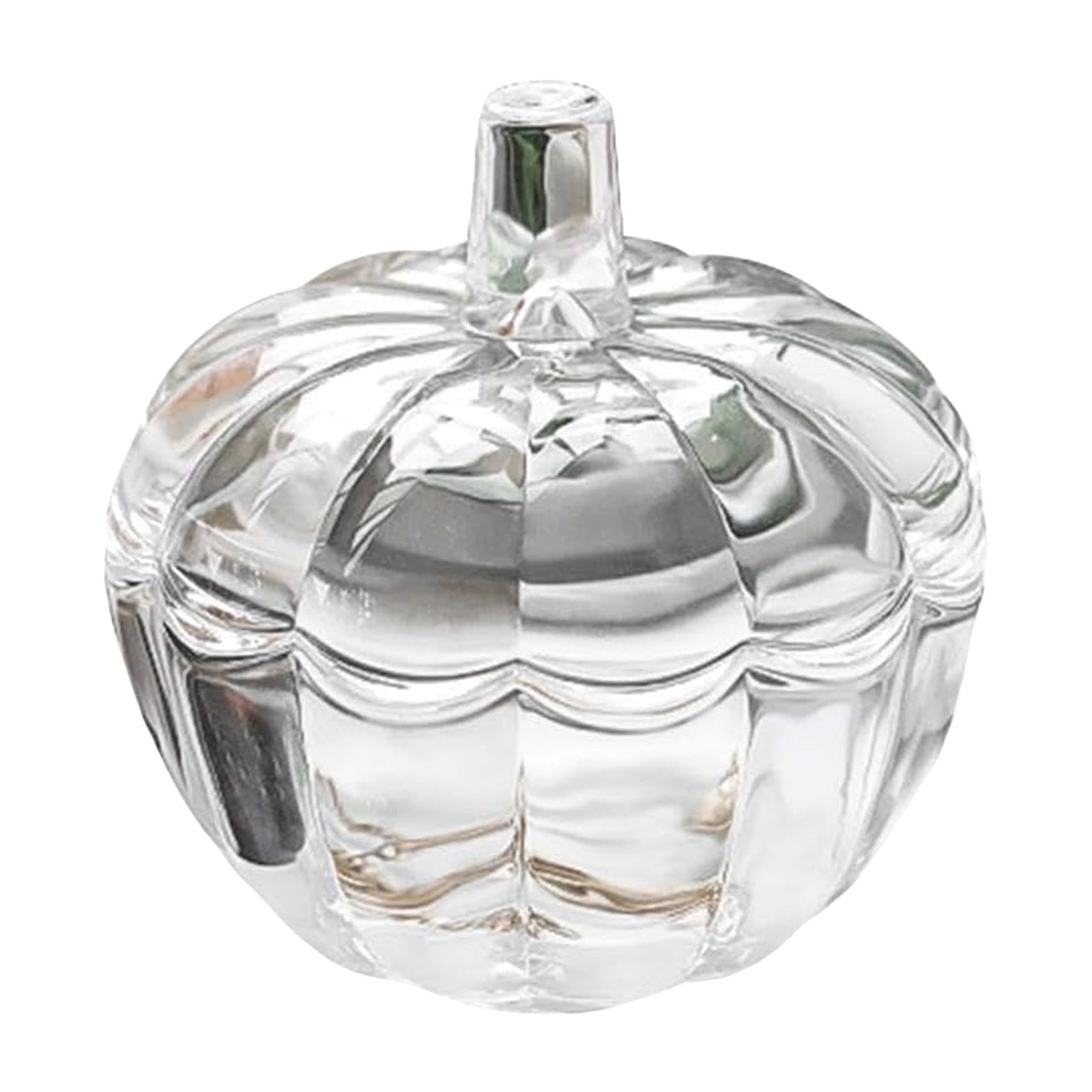 Halloween Pumpkin Glass Candy Jar - Clear, with Lid, Smooth Edges, for ...