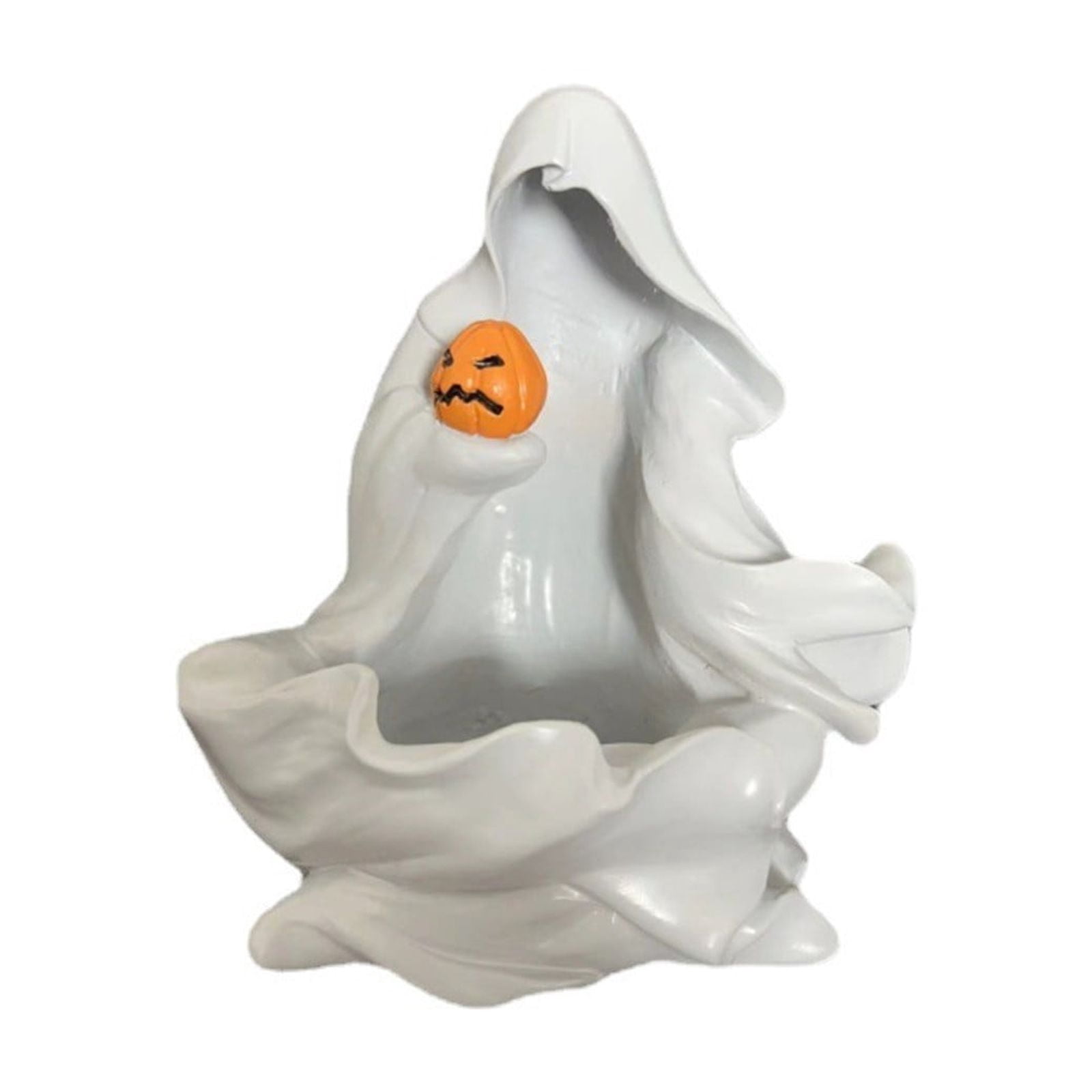 Halloween Pumpkin Halloween Grim Reaper Figurine, Spooky Cloaked Ghost ...