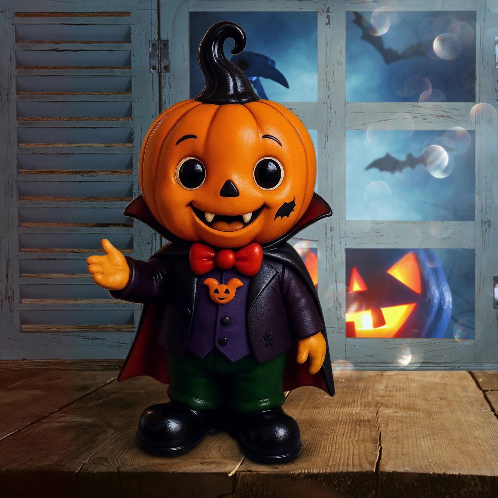 Halloween Pumpkin Head Figurine – Cute Collectible Vinyl Figure ...