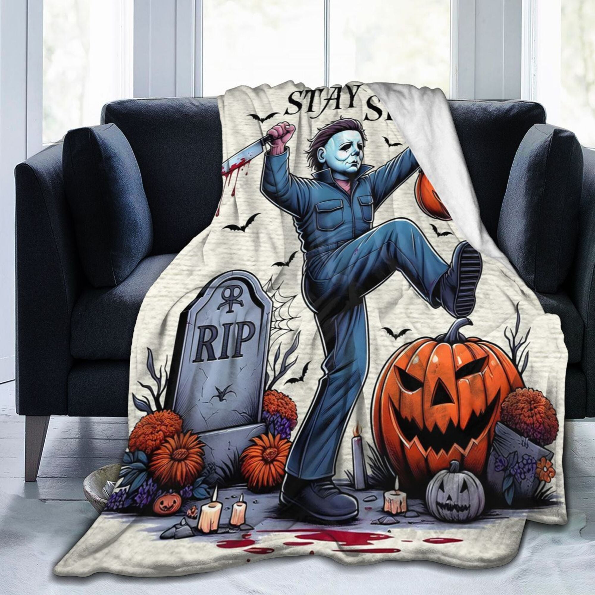 Halloween Pumpkin Horror Movie Characters Michael Myers Blanket 50"X40 ...