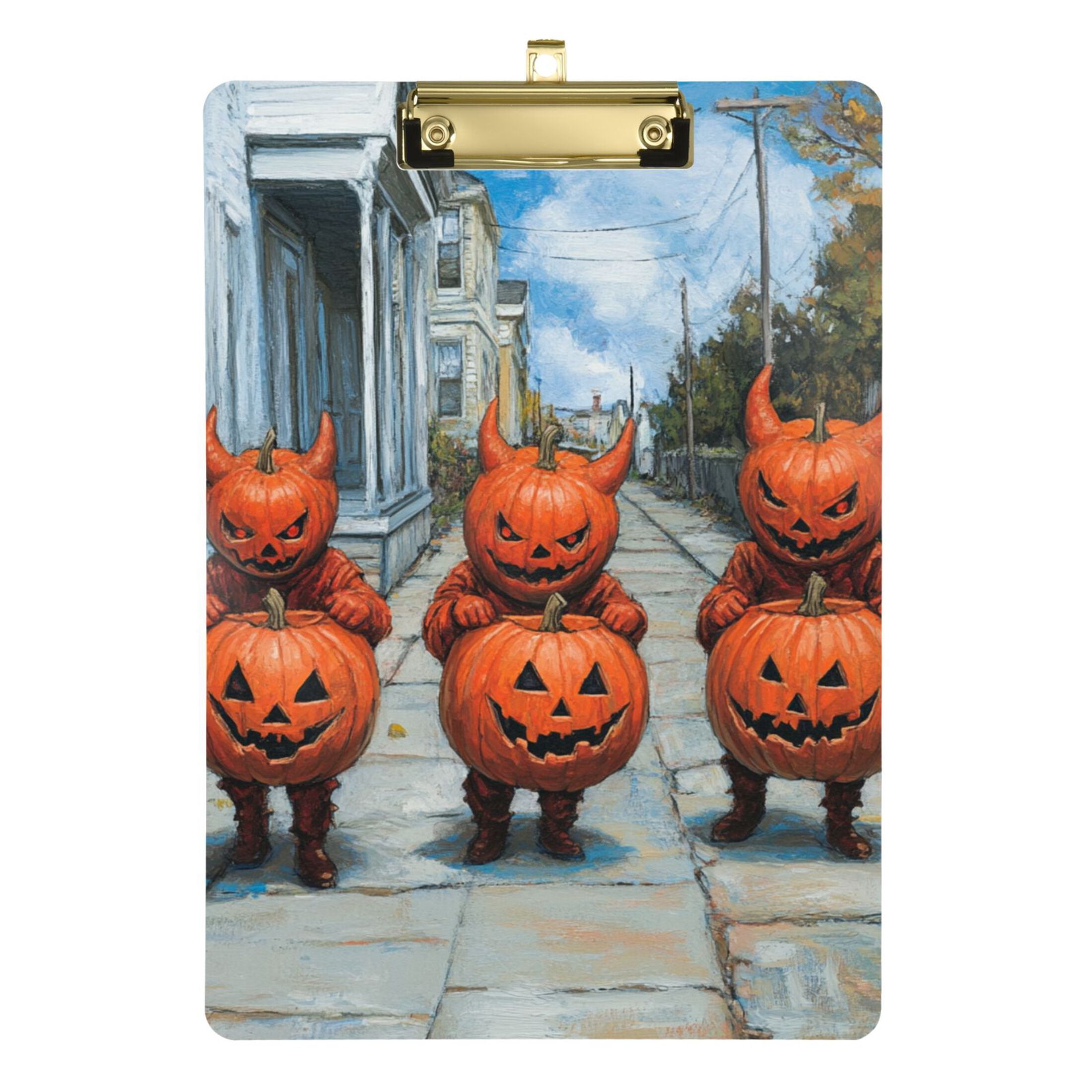 Halloween Pumpkin Imps Acrylic Clipboard with Gold Clip for Classroom ...