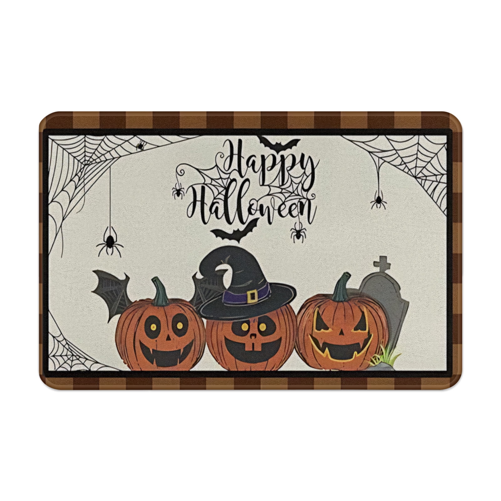 Halloween Pumpkin Kitchen Rugs Sets of 2, Boo Skull Cat Spooky ...