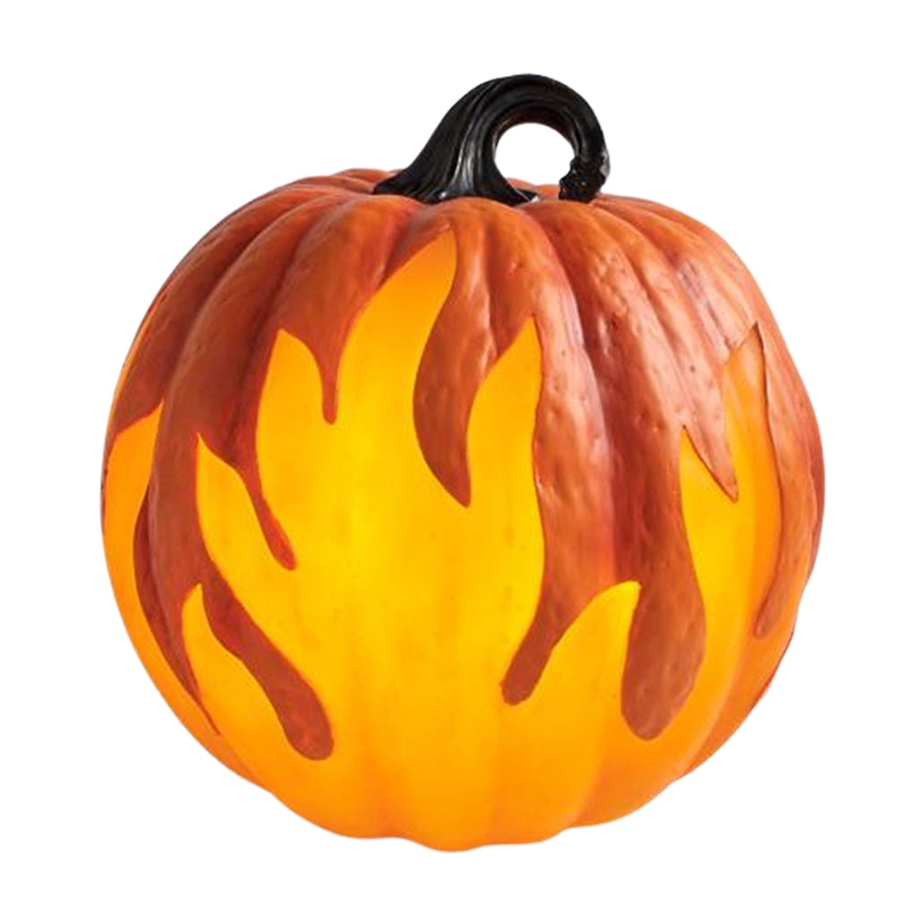 Halloween Pumpkin Lantern Battery Operated Jack O Lantern Flame Lighted ...
