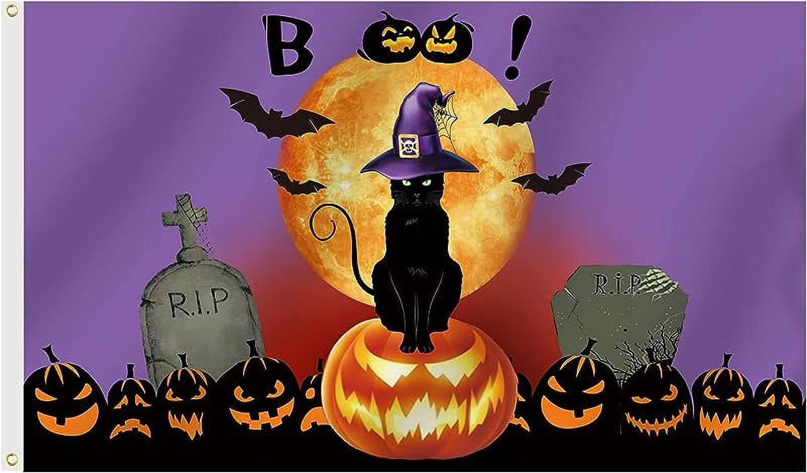 Halloween Pumpkin Lantern Face Flag 3x5 Ft, Happy Halloween Holiday ...