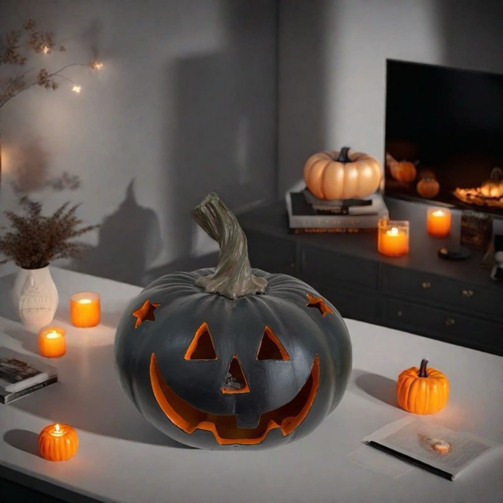 Halloween Pumpkin Lanterns, Garden Banquet, Grassland Decorations, Self ...