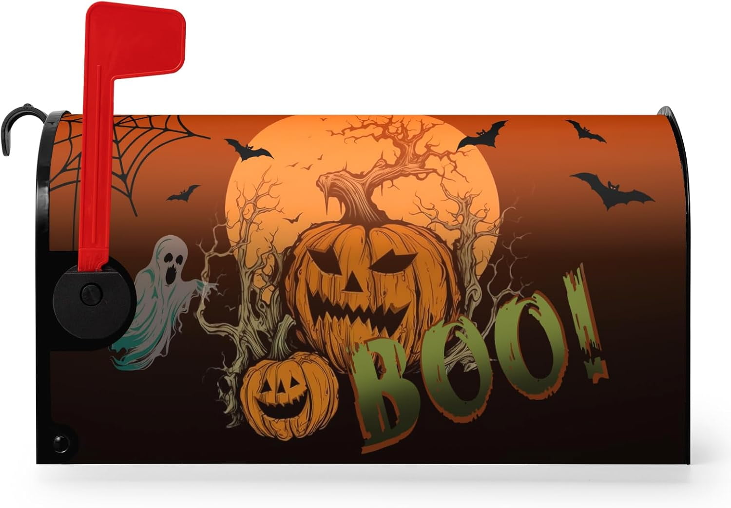 Halloween Pumpkin Magnetic Mailbox Cover Standard Size 21x18 in Spooky ...